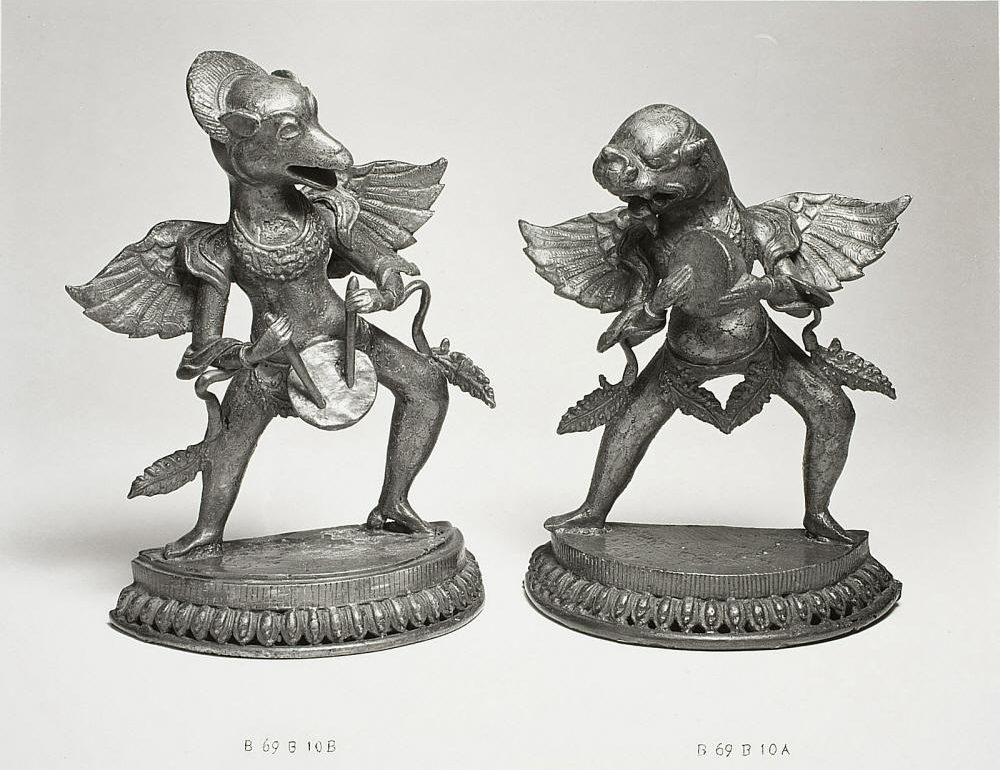 Global Nepali Museum - Demon musician, one of a pair | Global Nepali Museum