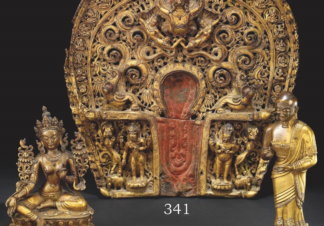Global Nepali Museum - A GILT-COPPER REPOUSSE HALO | Global Nepali Museum