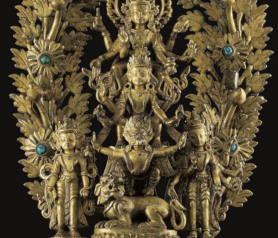 Global Nepali Museum - A Large Gilt Bronze Statue of Lokeshvara with ...